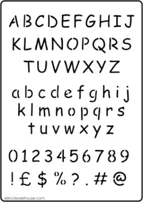 Alphabet and Numbers Stencil – Stencil Warehouse