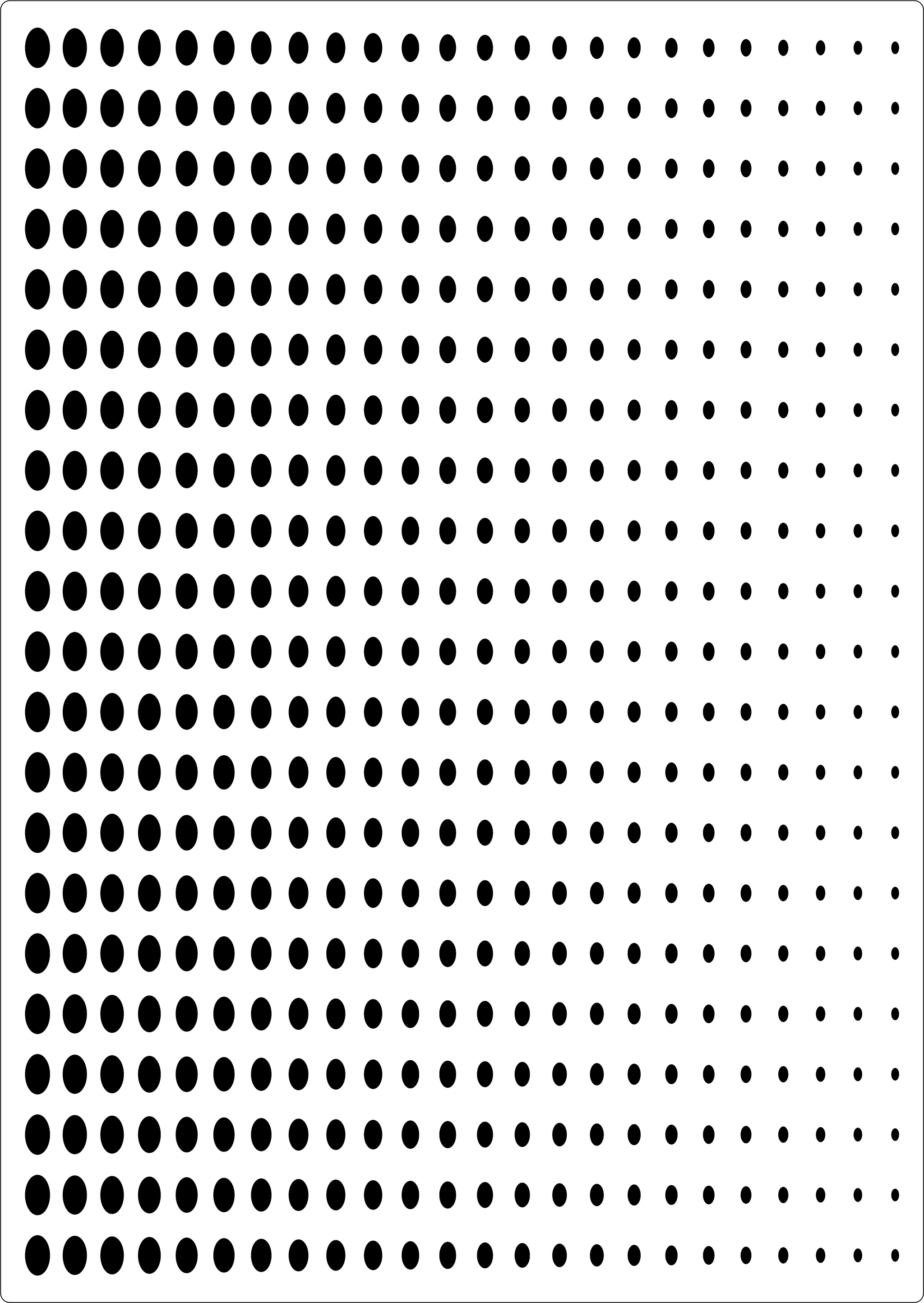 Benday 13mm fading to 4mm Oval Dot Pointillism Stencil – Stencil Warehouse