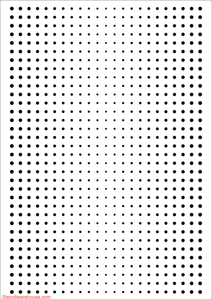 Benday 5mm fading to 2.5mm pointillism dots template – Stencil Warehouse