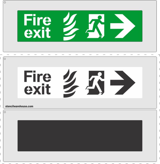 Fire Exit Sign - Arrow Right – Stencil Warehouse