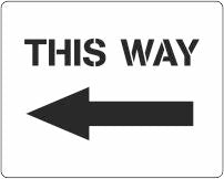 This Way (Left) Stencil with arrow – Stencil Warehouse