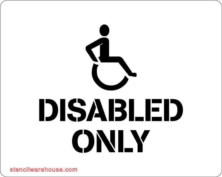 Disabled Parking Only sign stencil – Stencil Warehouse