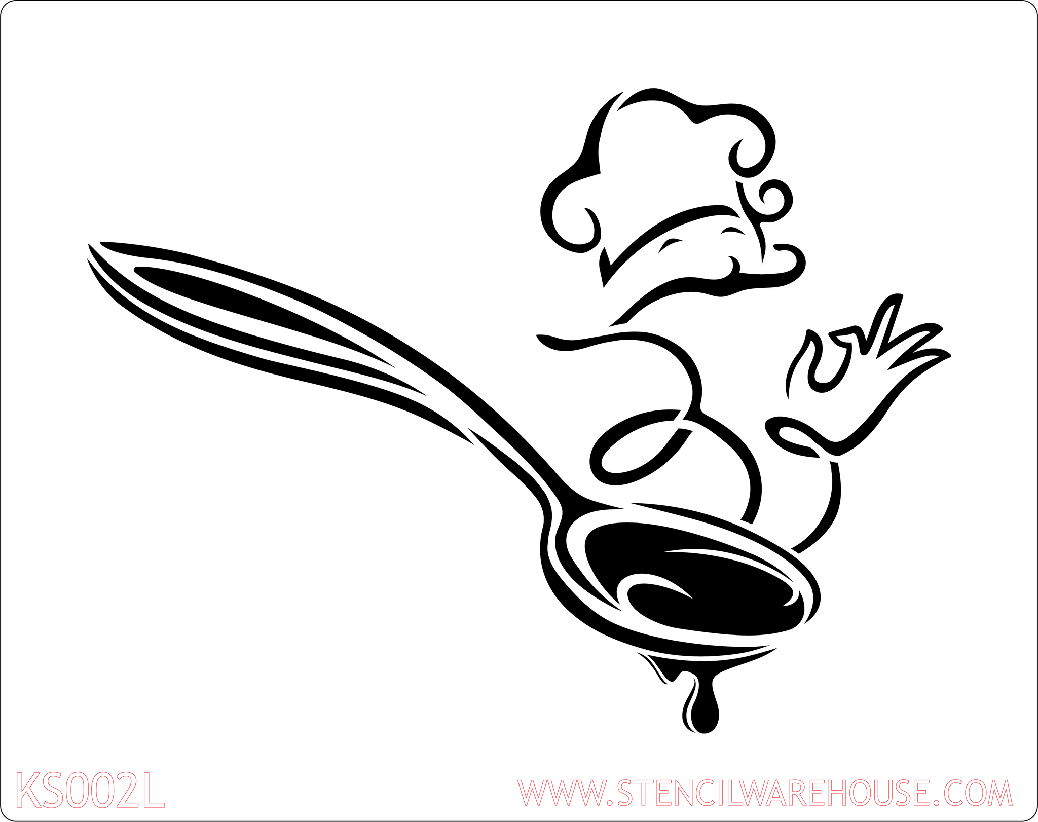 Chef and Spoon stencil – Stencil Warehouse