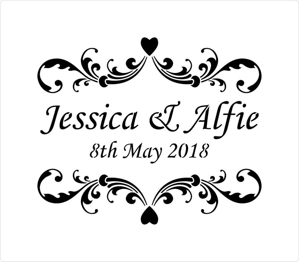 Wedding Names and Date Stencil – Stencil Warehouse